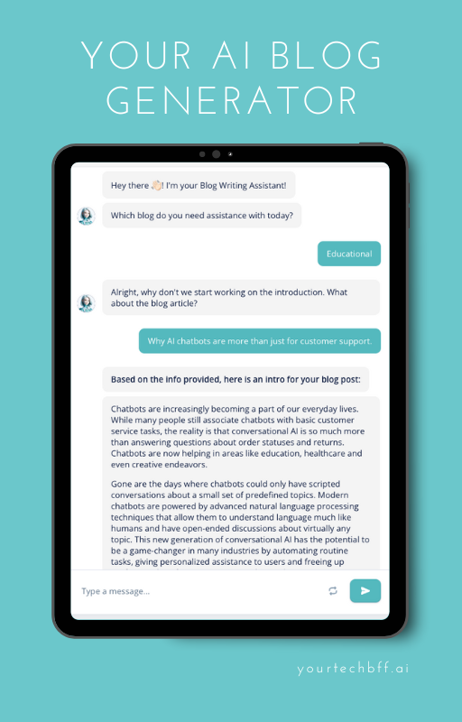 YOUR AI BLOG GENERATOR – yourtechbff.ai